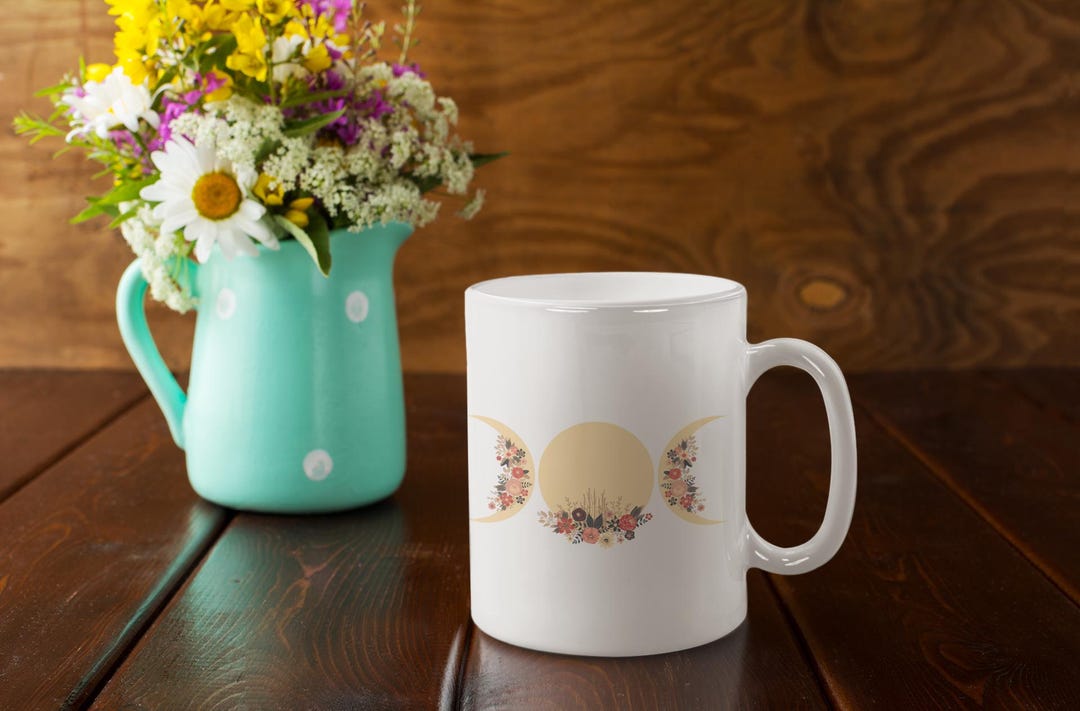 Triple Moon Goddess Wiccan Ceramic Mug, Wiccan Coffee Cup, Divinity Tea ...