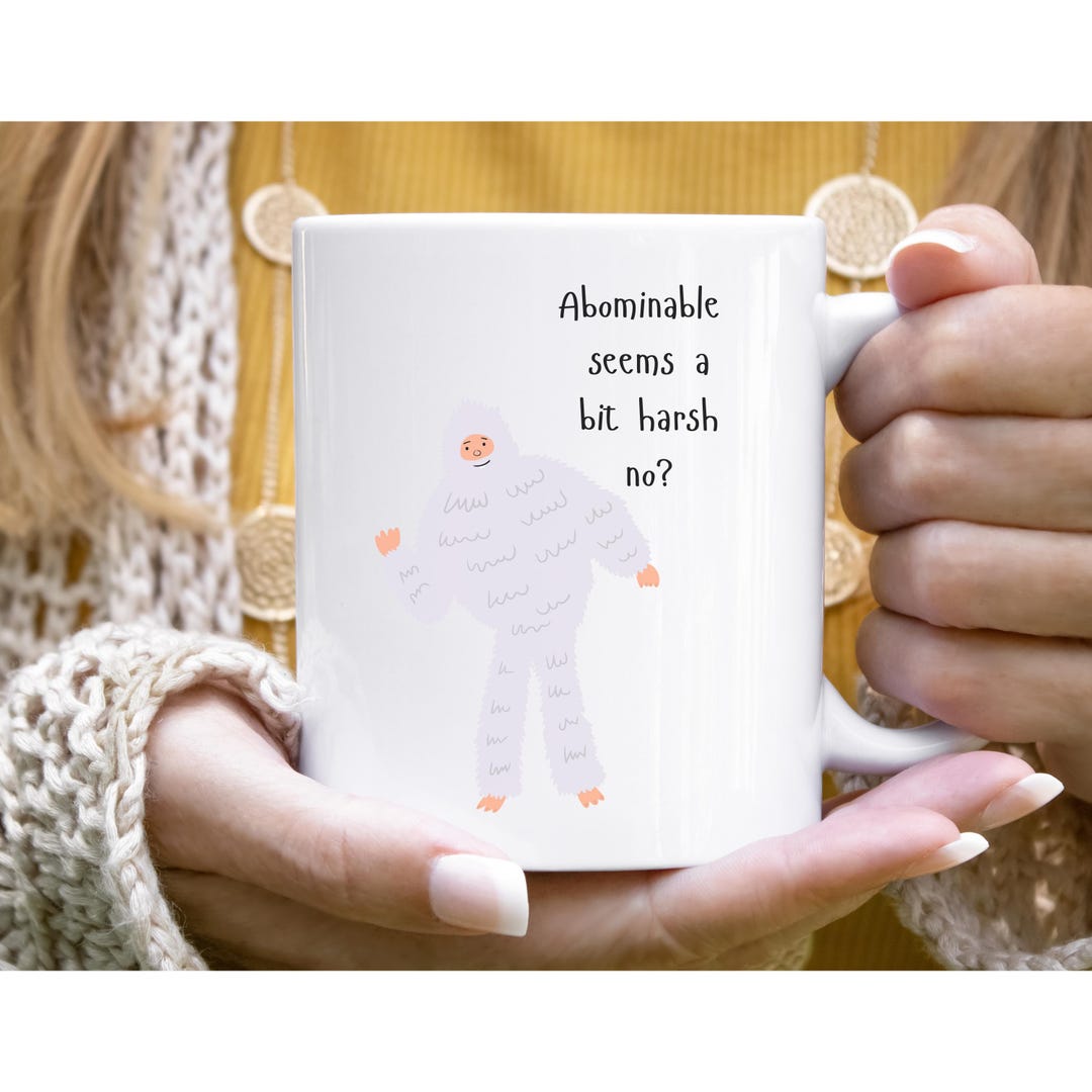 Funny Abominable Snowman Mug, Cute Coffee Cup, Unique Gift for Snowman ...