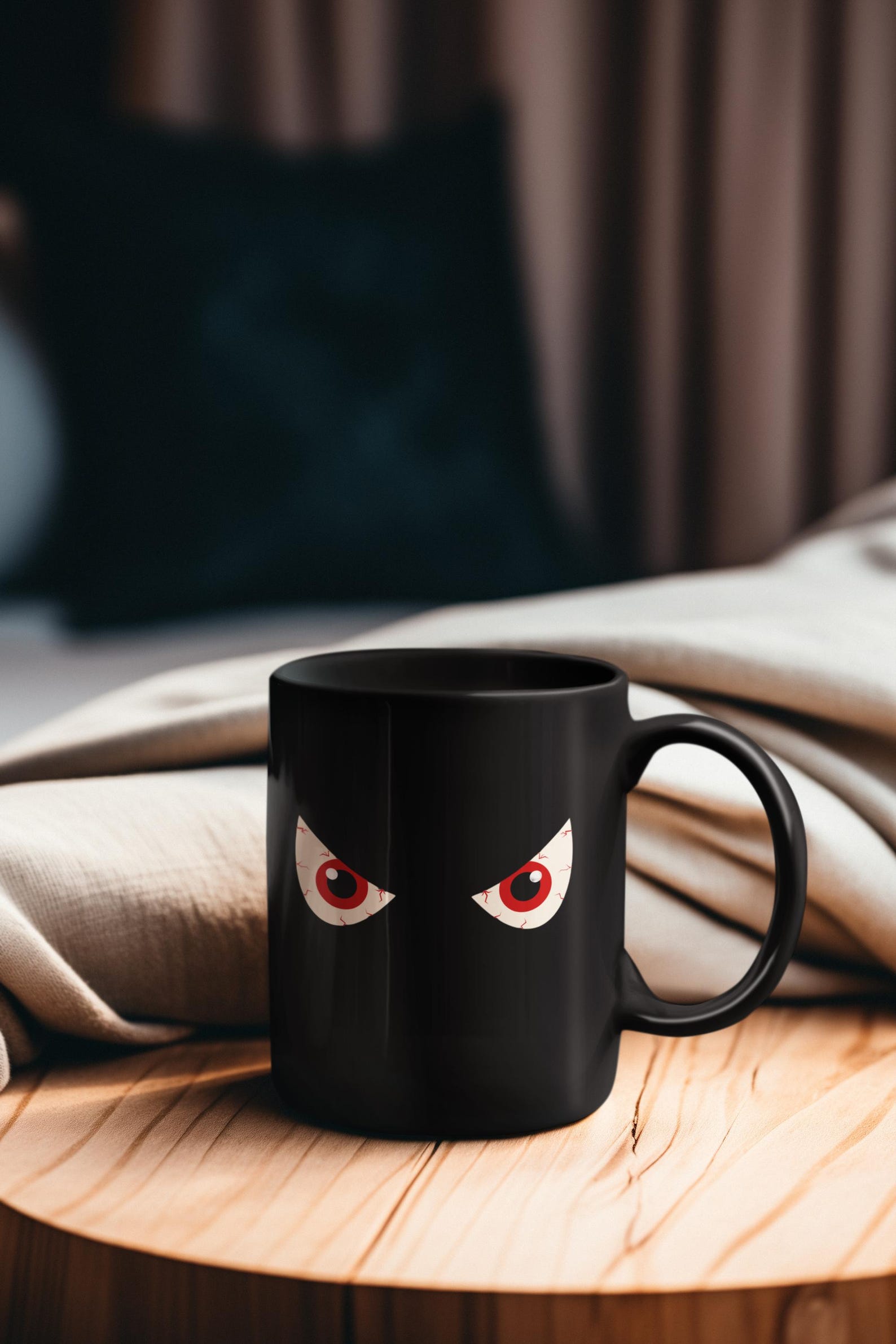 Creepy Halloween Eyes Coffee Mug, Halloween Mugs, Halloween Holiday ...