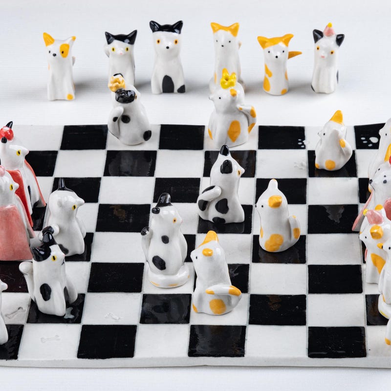 Ceramic Chess Set - Etsy