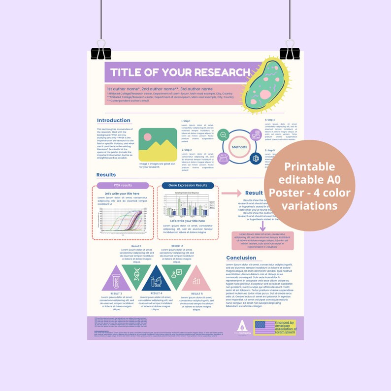 A0 Academic Scientific Research Poster Canva Editable Template other ...