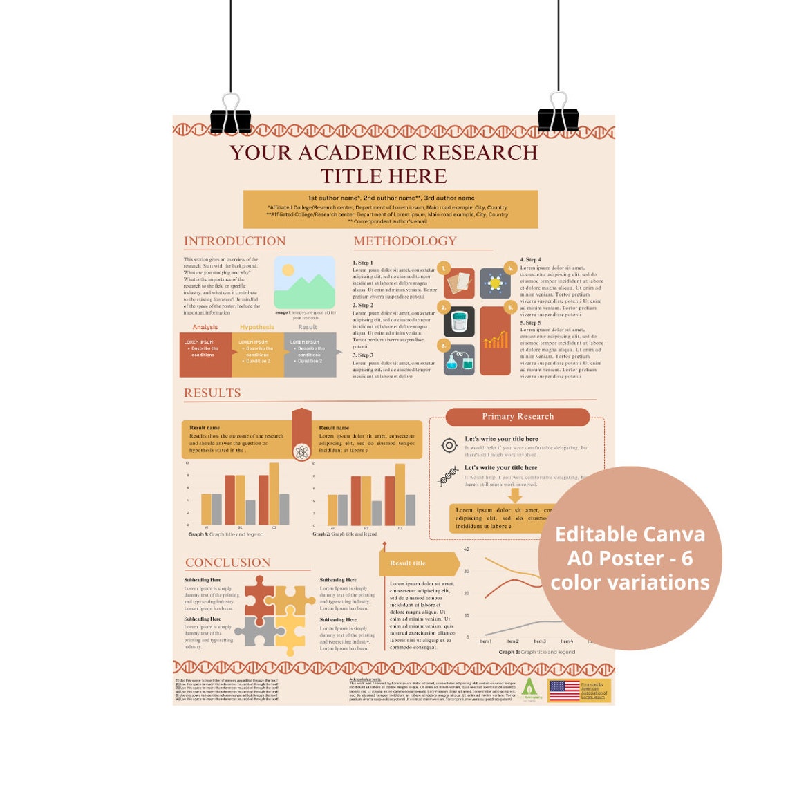 Academic Scientific Research A0 Poster Canva Editable Template A0 - Etsy