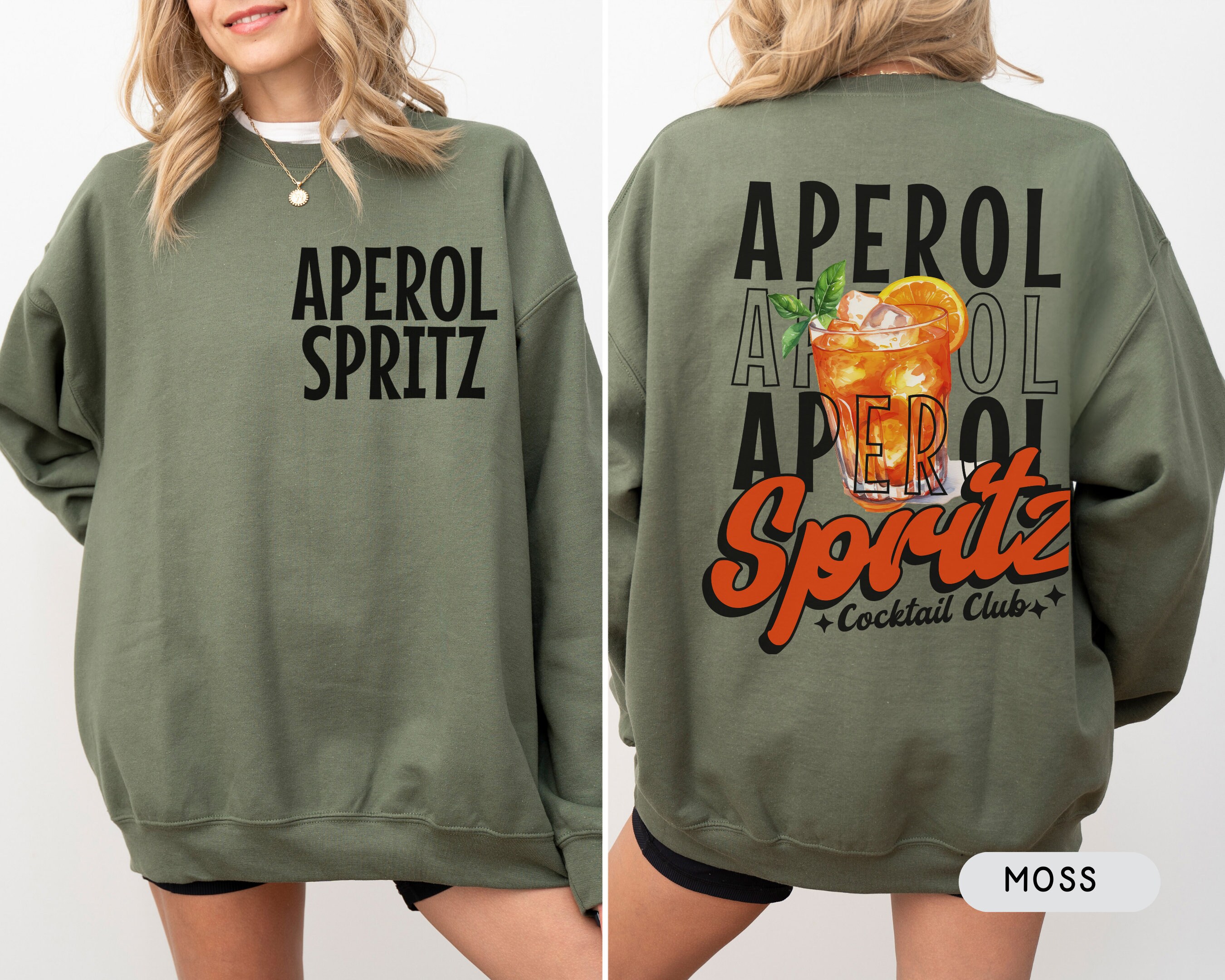 Aperol Spritz Social Club Signature Cocktail Sweatshirt, BFF Girls ...