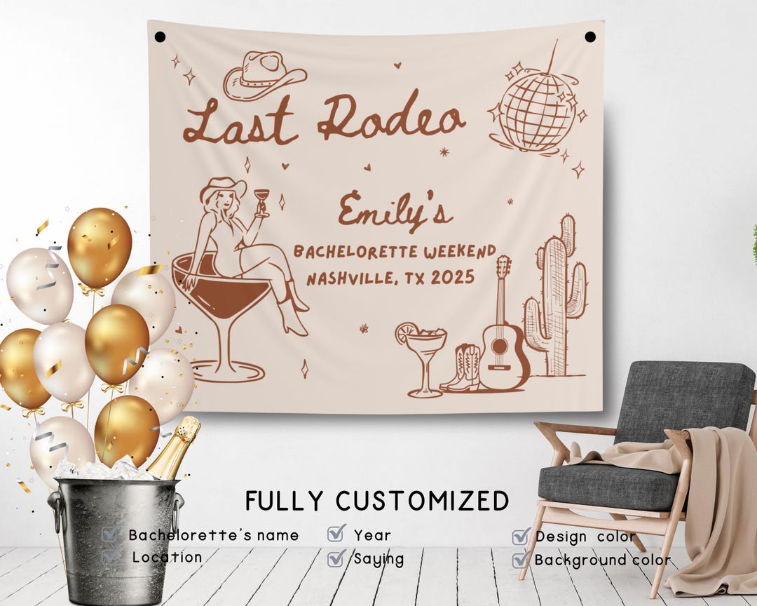 Custom Last Rodeo Banner, Cowgirl Last Toast Before the Veil Party ...