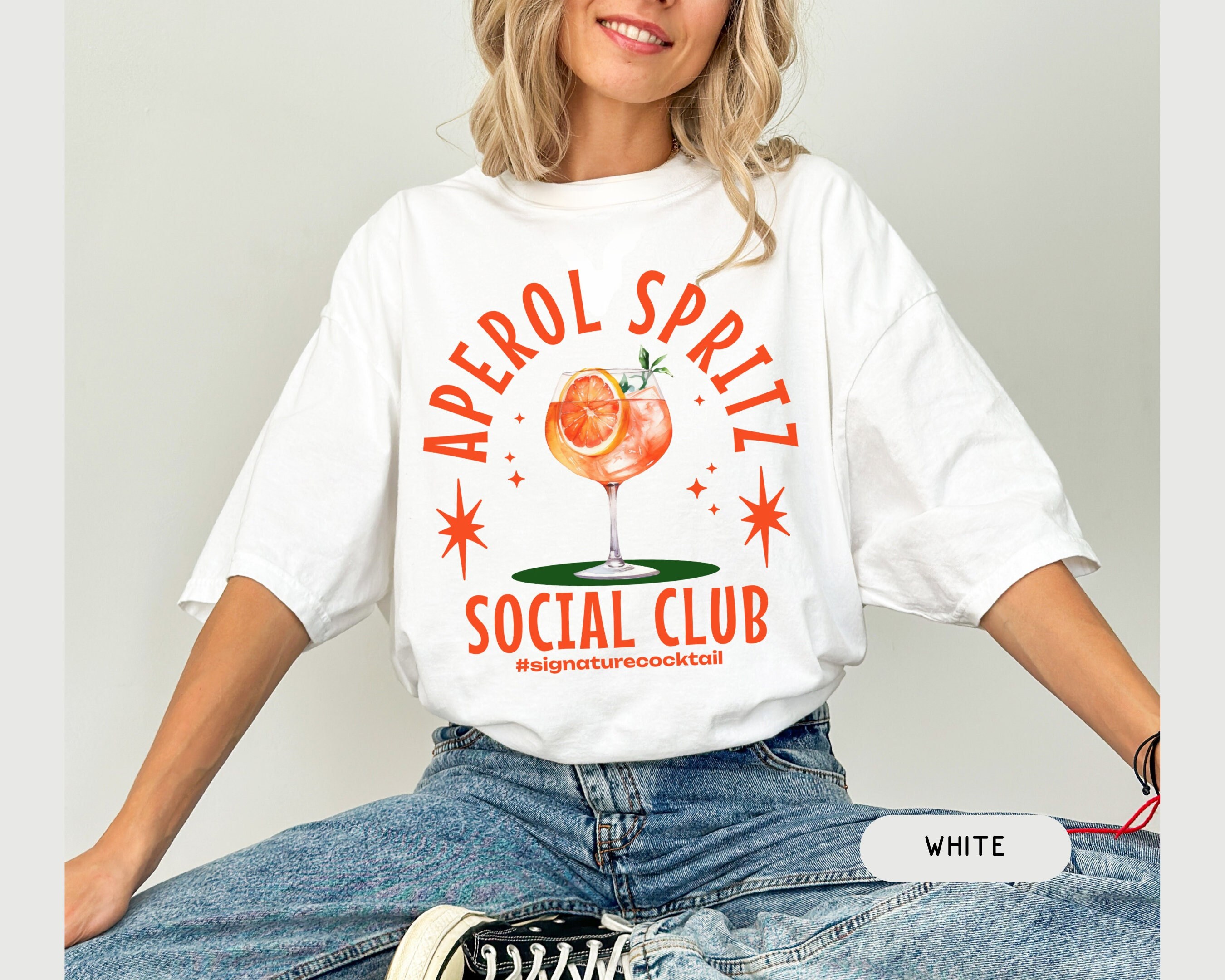 Aperol Spritz Social Club Signature Cocktail Theme Comfort Color Shirt, Drinking Team Weekend ...