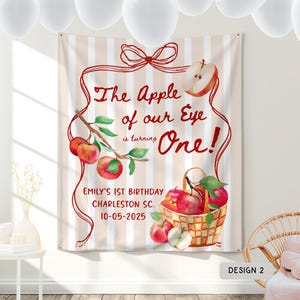 Personalized the Apple of Our Eyes First Birthday Banner Sign, Custom ...