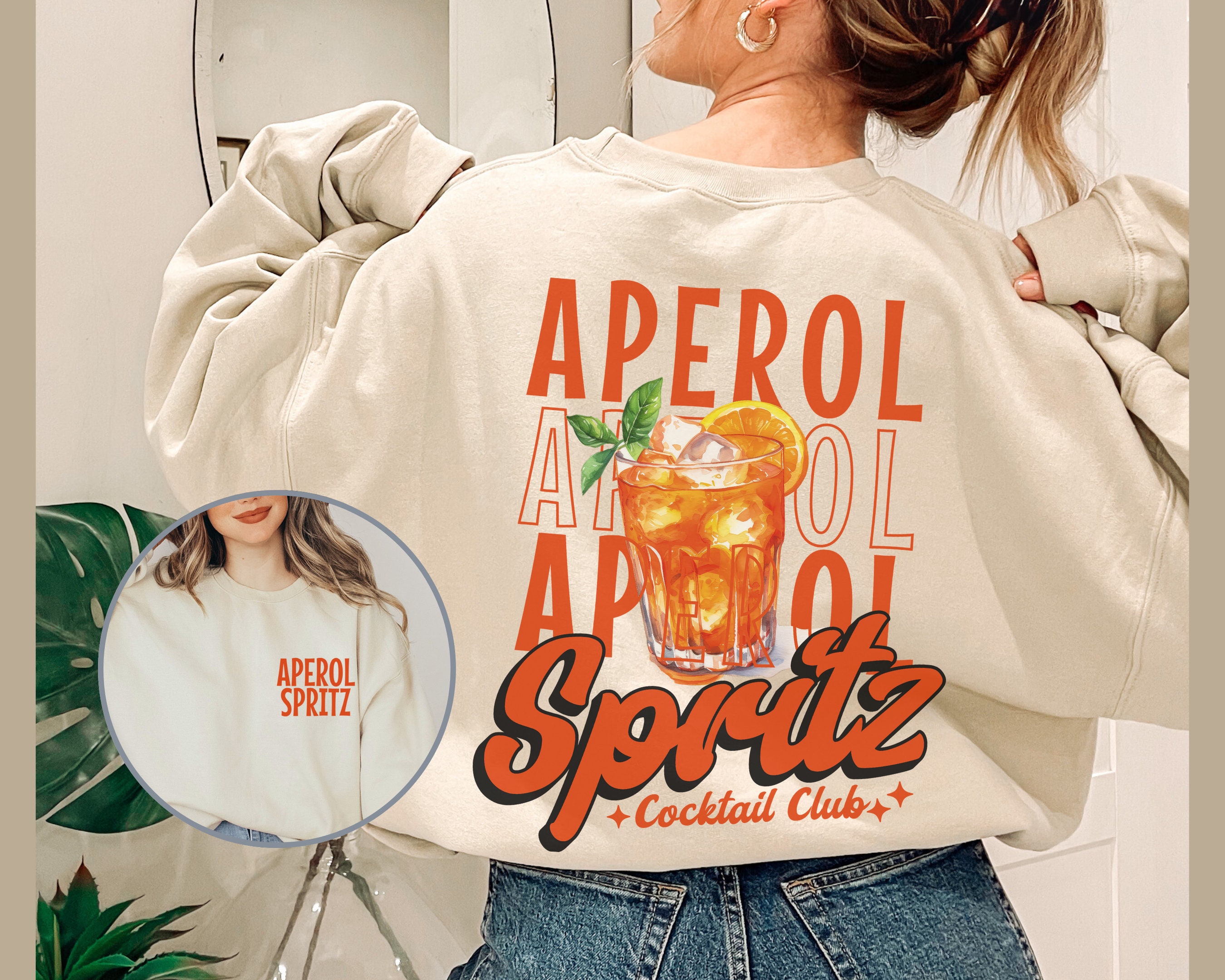 Aperol Spritz Social Club Signature Cocktail Sweatshirt, BFF Girls ...