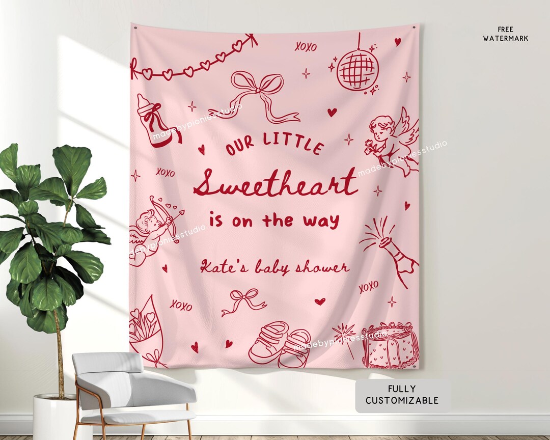 Personalized Our Little Sweetheart Baby Shower Banner, Custom ...