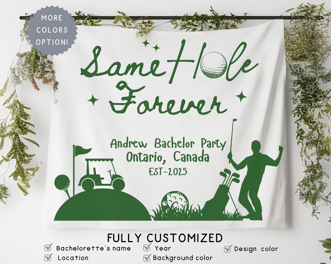 Personalized Golf Theme Bachelorette Tapestry, Custom Funny Same Hole ...