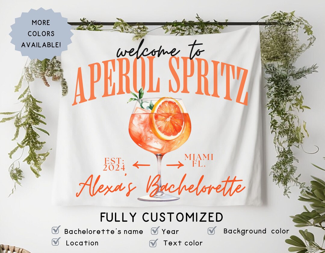 Personalized Aperol Spritz Cocktail Club Wall Decorations ,bridal ...