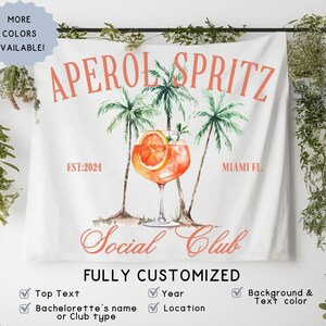 Personalized Beach Aperol Spritz Social Club Wall Decor ,bridal Shower ...