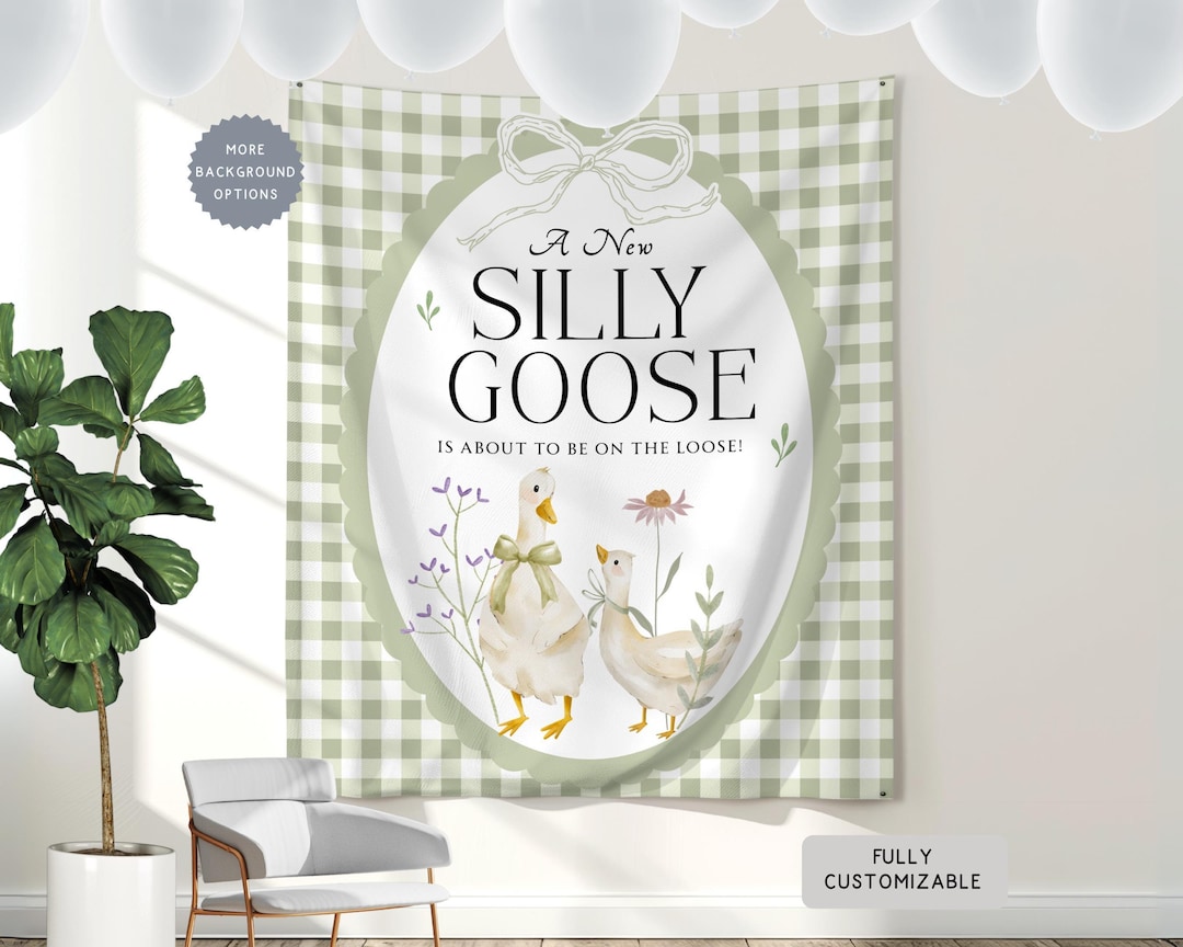 Personalized Silly Goose Theme Baby Shower Banner Decor, A New Silly ...