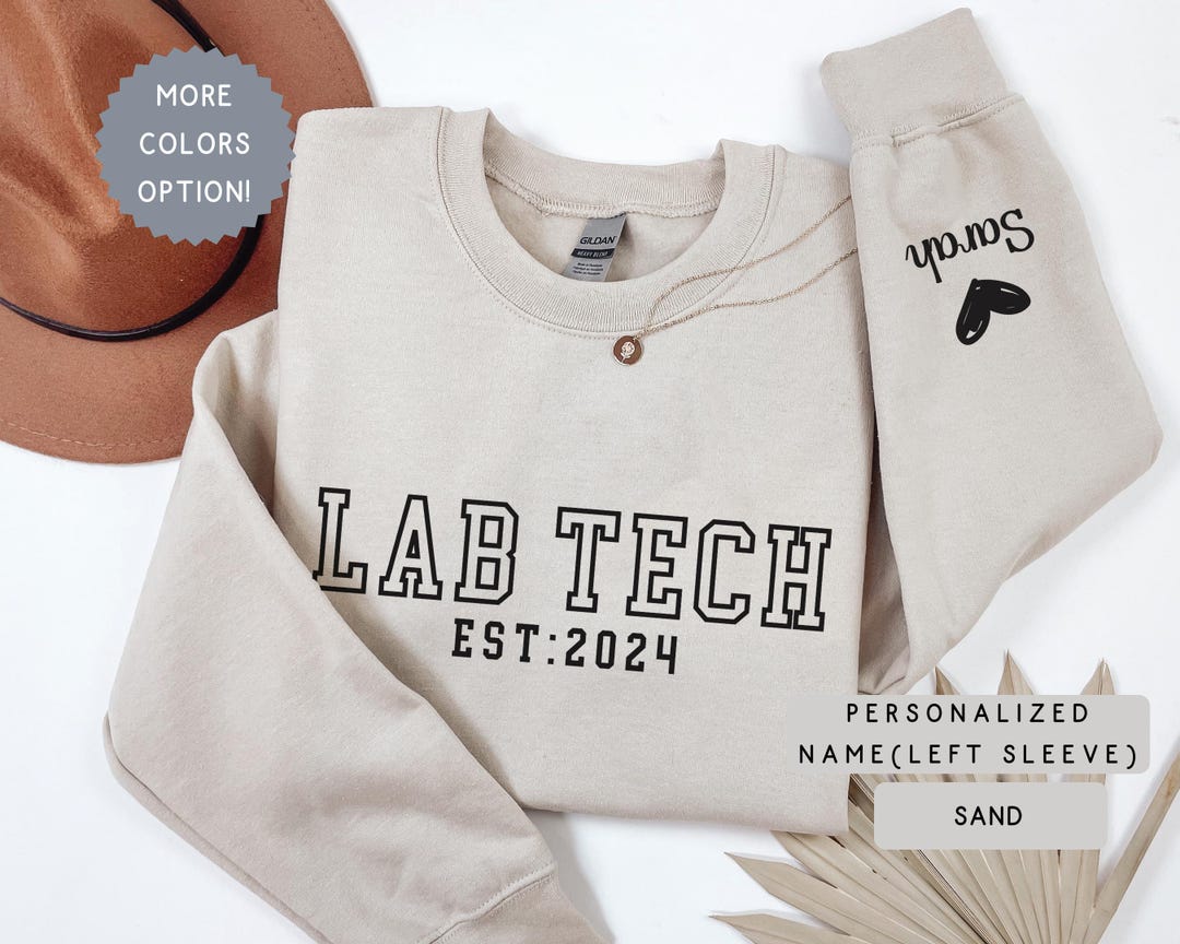 Personalized EST Lab Tech Sweatshirt ,laboratory Tech Crewneck, Custom ...