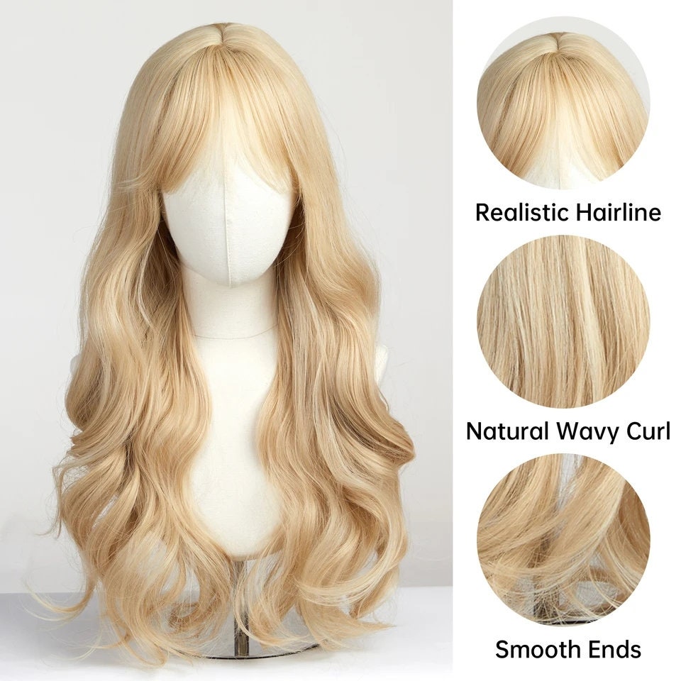 Blonde Hair Wig Long Curly Blonde Wig. Beautiful Long Blonde Wig. Wigs ...
