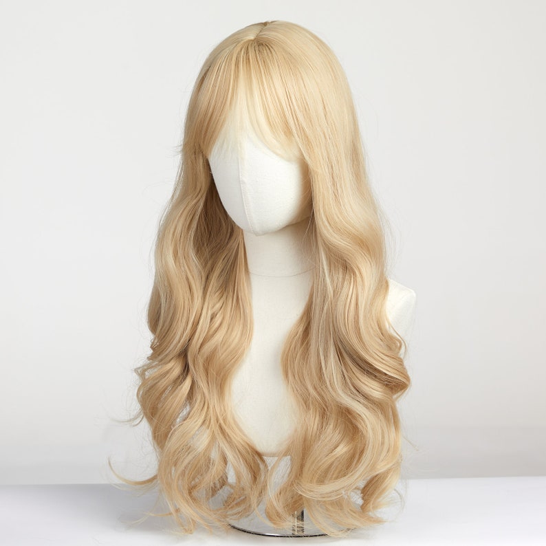 Blonde Hair Wig Long Curly Blonde Wig. Beautiful Long Blonde Wig. Wigs ...