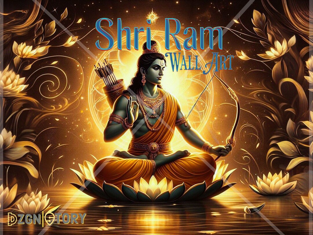 Divine Blessings: Shri Ram | Serene Lotus Pose, Hindu Art, Mythology ...
