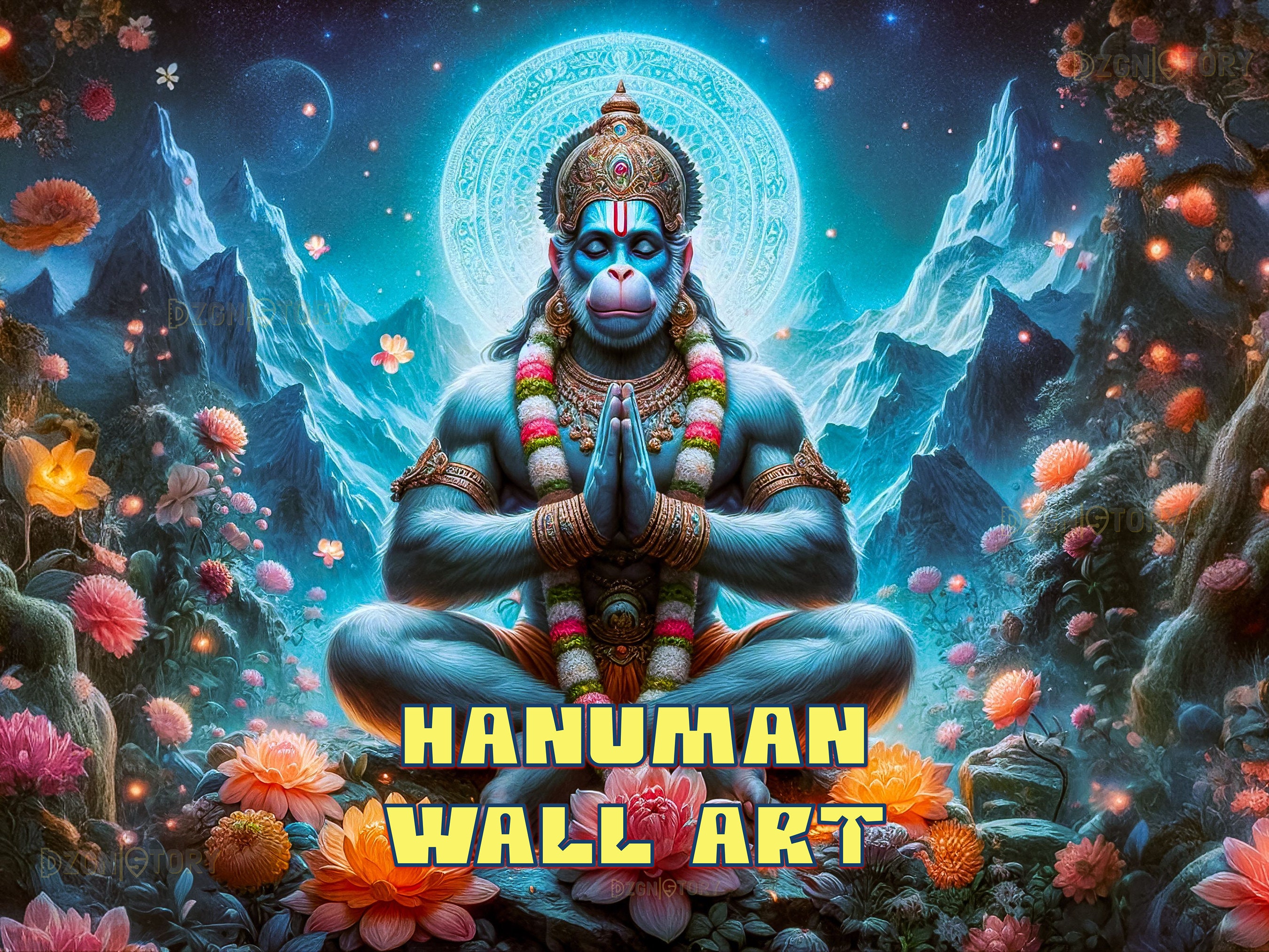 Lord Hanuman: Hindu Art, Mythology, Hindu God Illustration, Printable ...