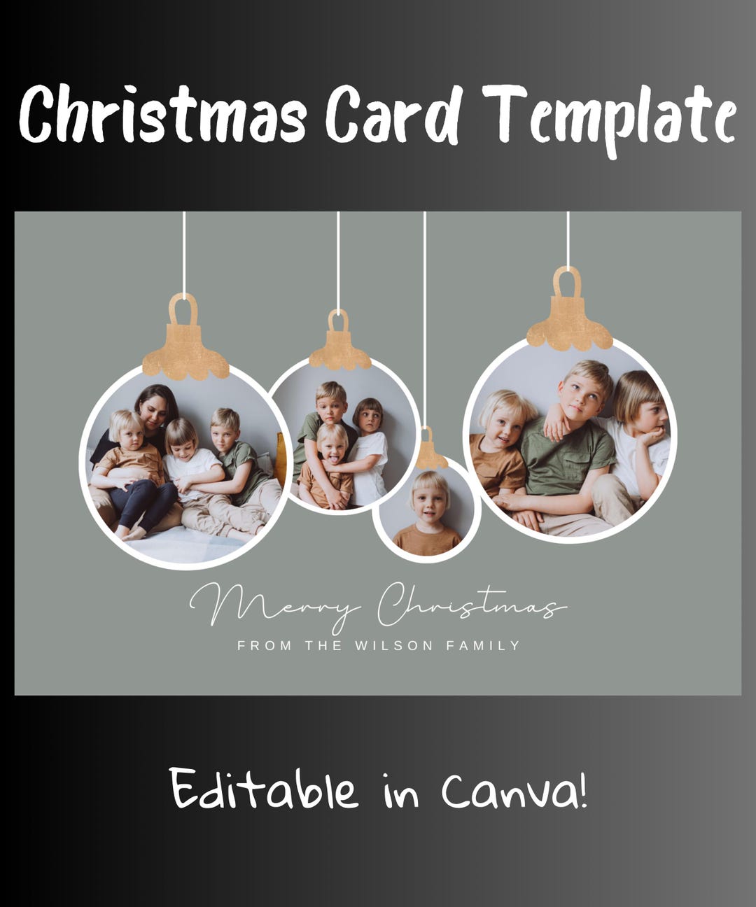 Editable Christmas Card - Holiday Greeting, Instant Download - Etsy