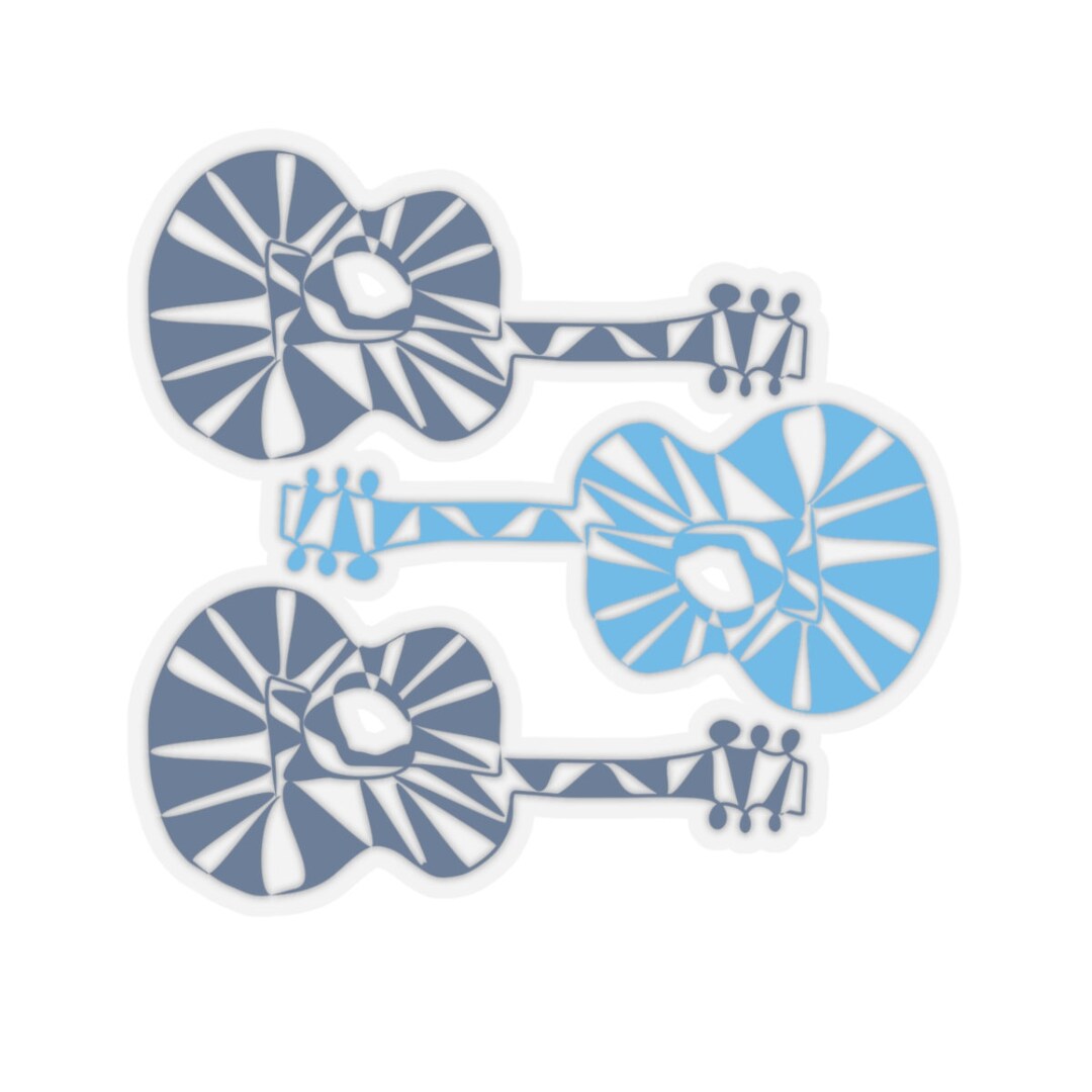 Three Guitar Logo Sticker, Guitar Sticker, Guitar Player Gift, Music ...