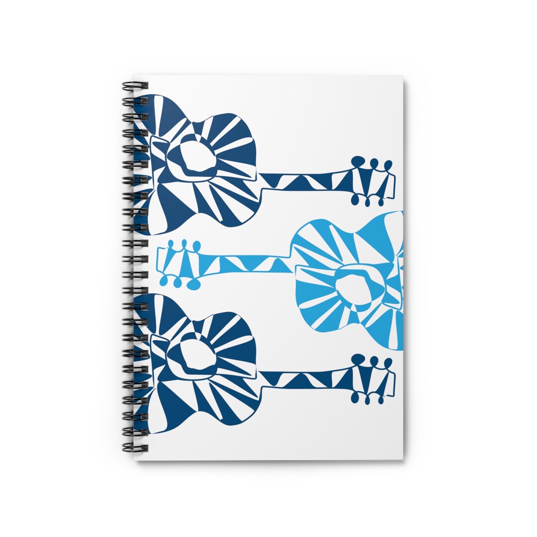 Three Guitar Spiral Notebook Blue, Songwriting Journal, Gift for ...