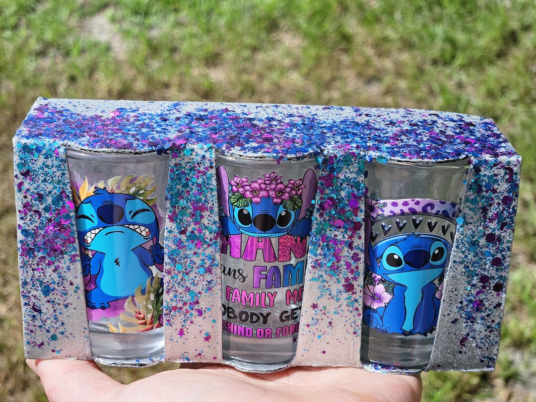 Blue Alien Shot Glasses, Handmade Stitch Libby Cup - Etsy