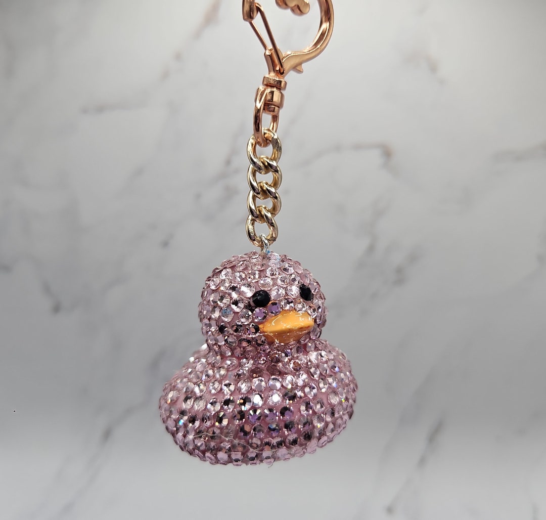 Bling Duck Pink Rhinestone Keychain - Etsy