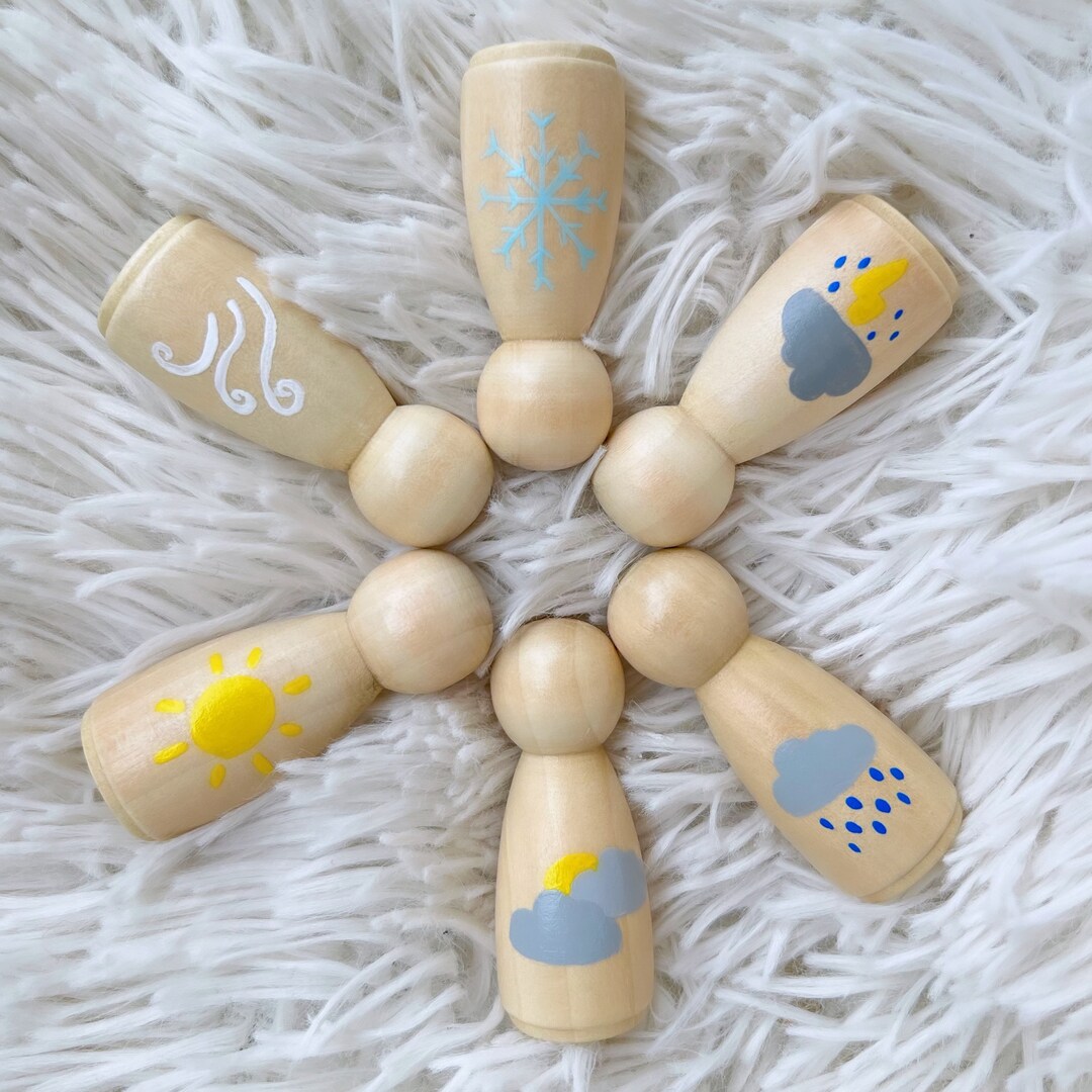Educational Weather Peg Doll Set - Etsy