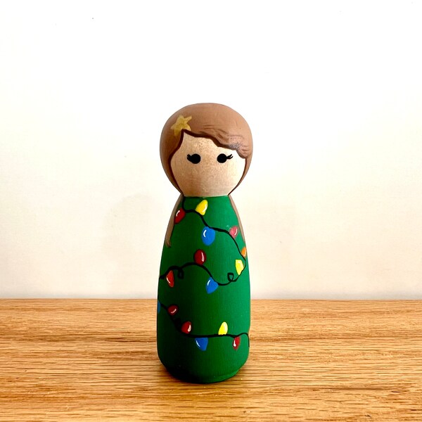 Christmas Peg Doll - Etsy