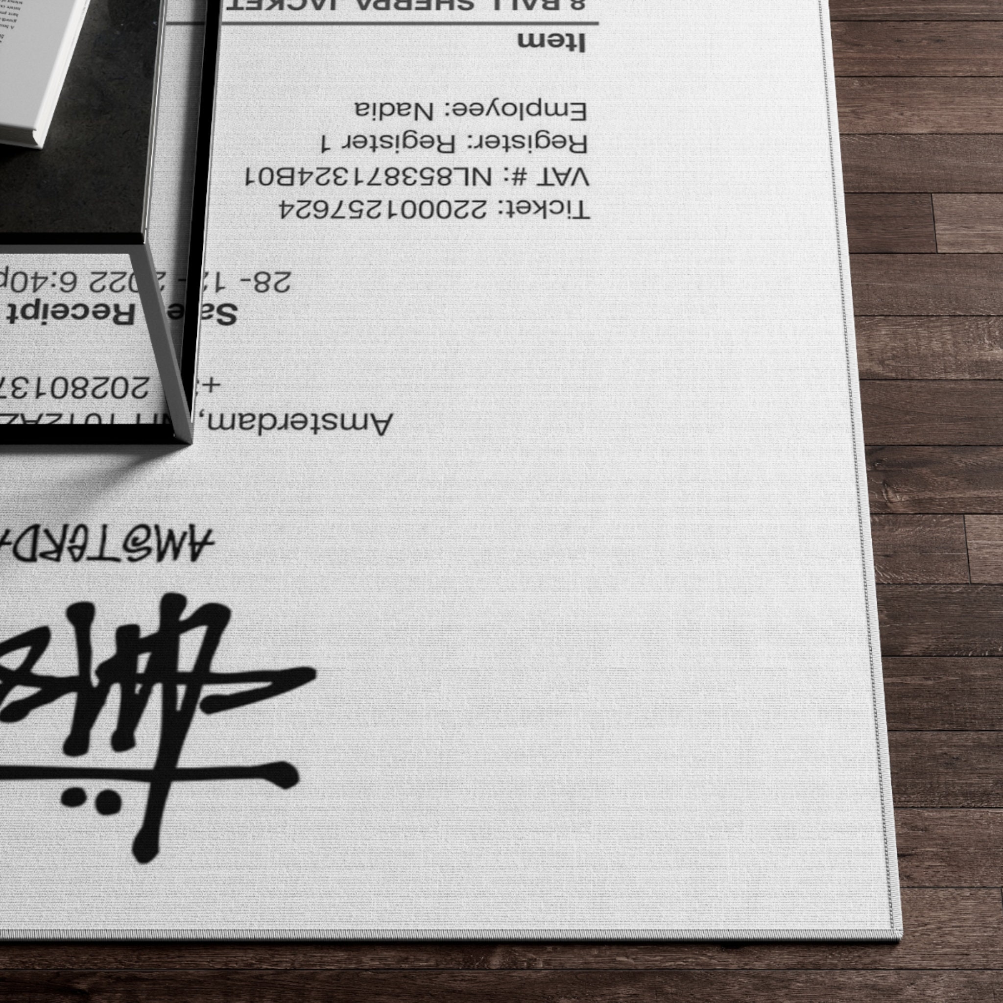 Stussy Receipt Rug, Modern Area Rug, Skate Decor Rug, Rug for Bedroom ...