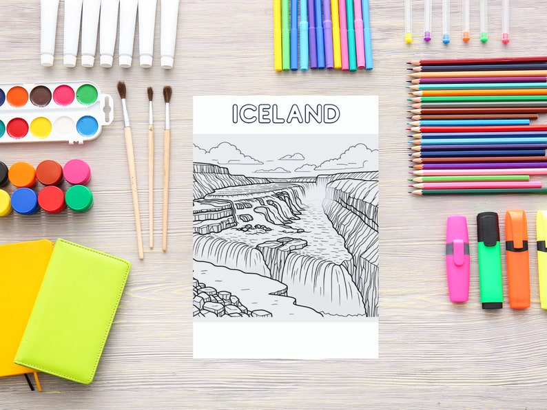 Printable Iceland Colouring Pages for Kids. Colouring Book. Kids Travel ...