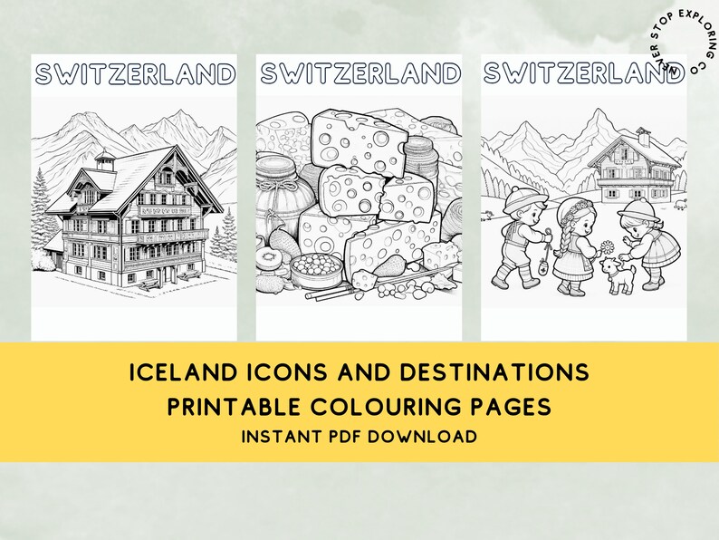 Printable Switzerland Colouring Pages for Kids. Colouring Book. Kids ...