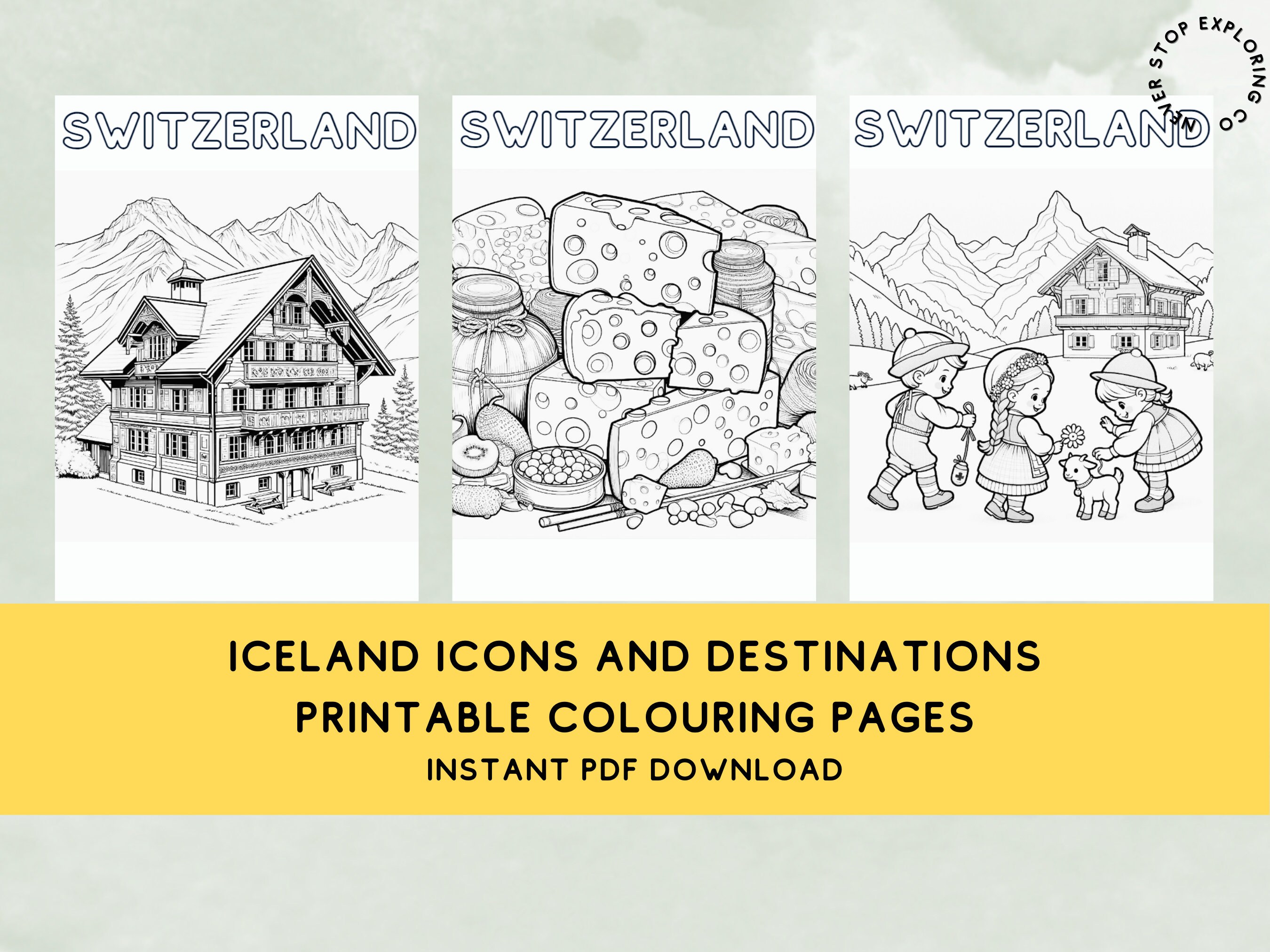 Printable Switzerland Colouring Pages for Kids. Colouring Book. Kids ...