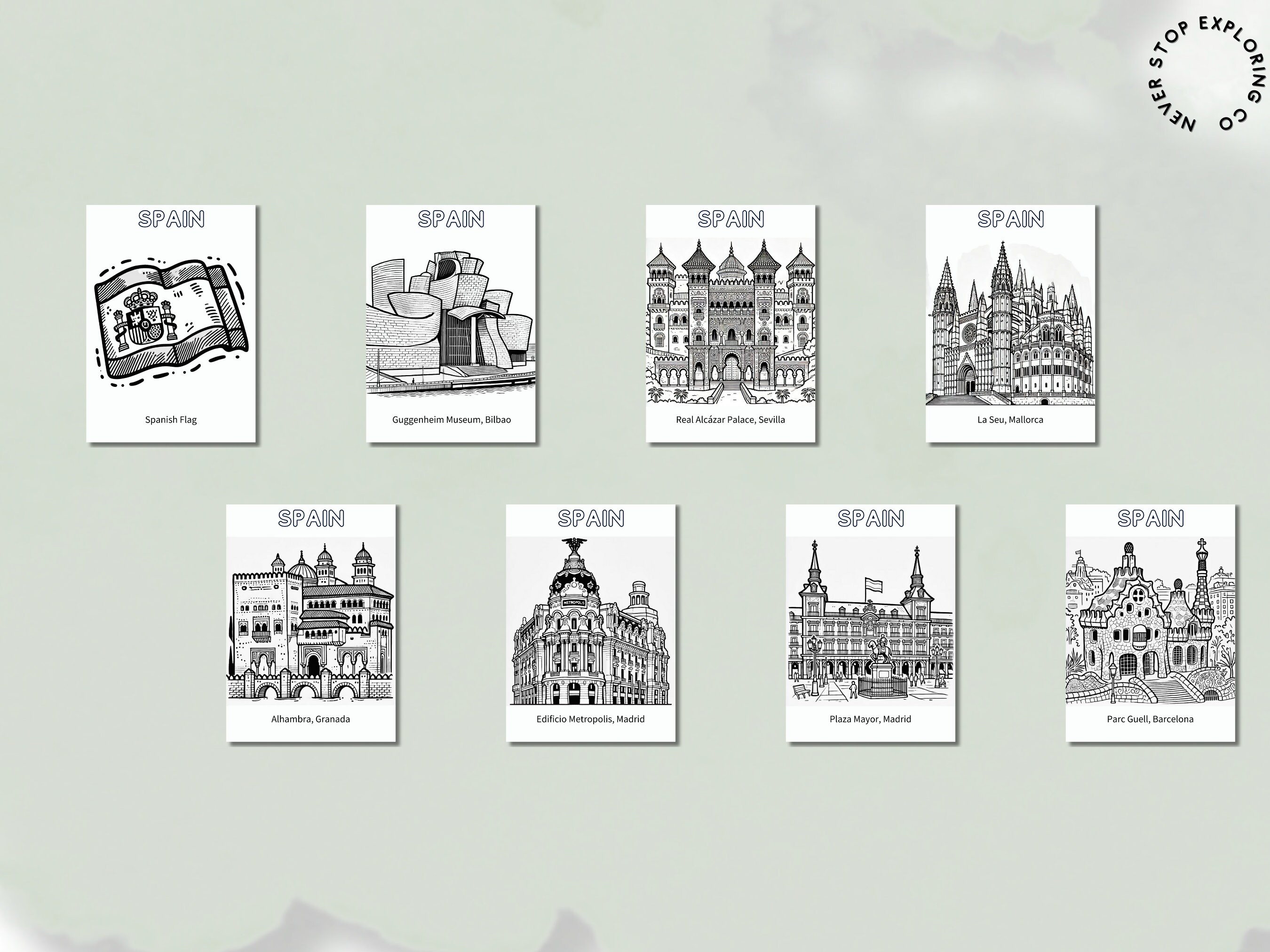 Spain Travel Printable Colouring Pages for Kids. Colouring Book. Kids ...