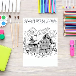Printable Switzerland Colouring Pages for Kids. Colouring Book. Kids ...