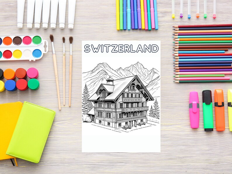 Printable Switzerland Colouring Pages for Kids. Colouring Book. Kids ...
