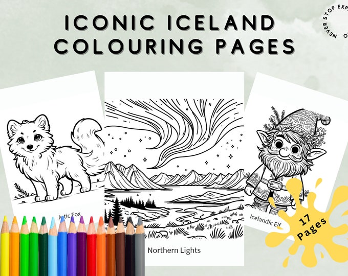 Iconic Iceland Kids Printable Colouring Pages. Colouring Book. Kids ...