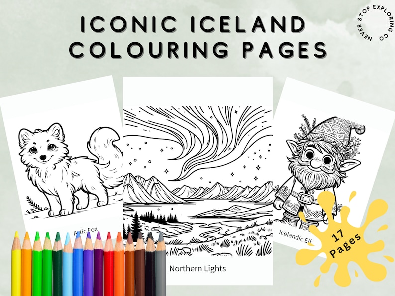 Iconic Iceland Kids Printable Colouring Pages. Colouring Book. Kids ...