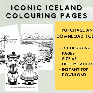 Iconic Iceland Kids Printable Colouring Pages. Colouring Book. Kids ...