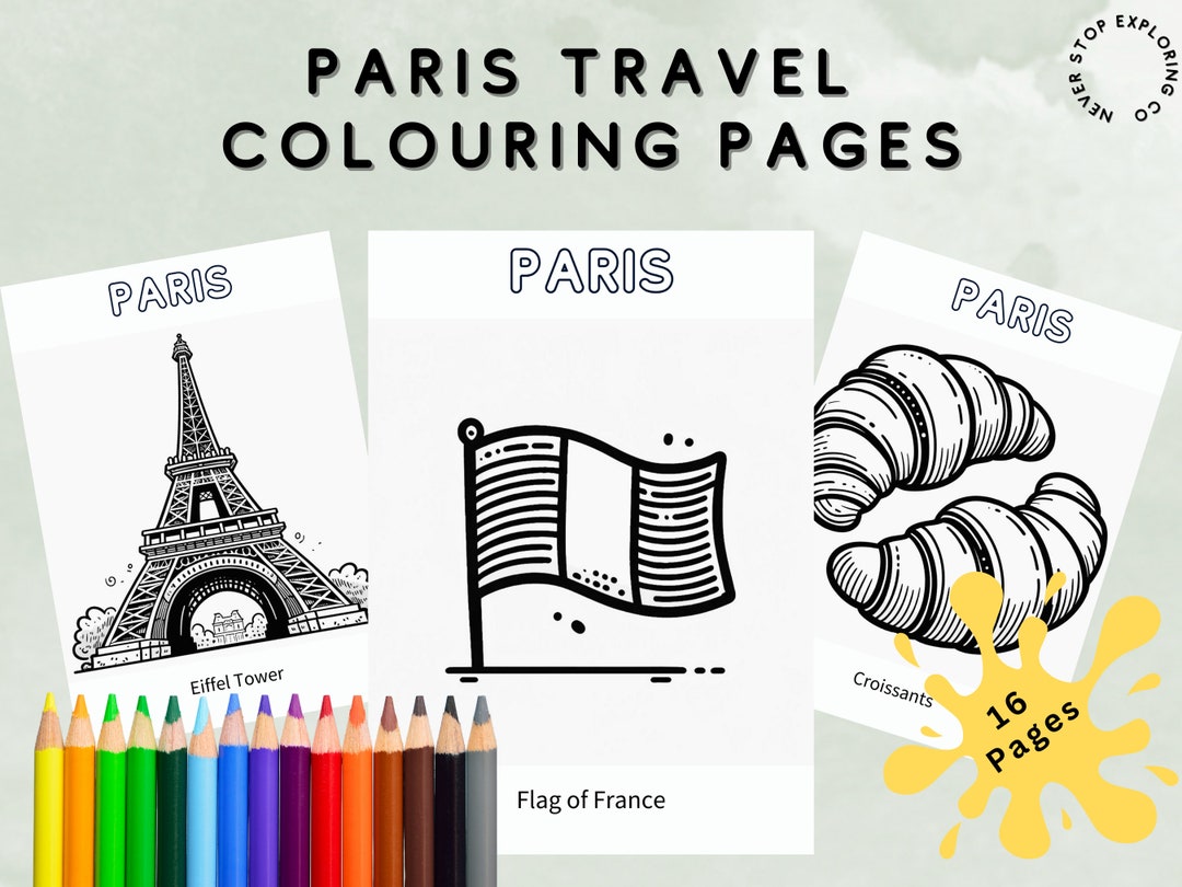 Paris Printable Colouring Pages for Kids. Colouring Book. Kids Travel ...