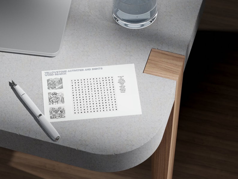 Yellowstone National Park Word Search Puzzles for Kids. 4 Printable ...