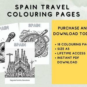 Spain Travel Printable Colouring Pages for Kids. Colouring Book. Kids ...