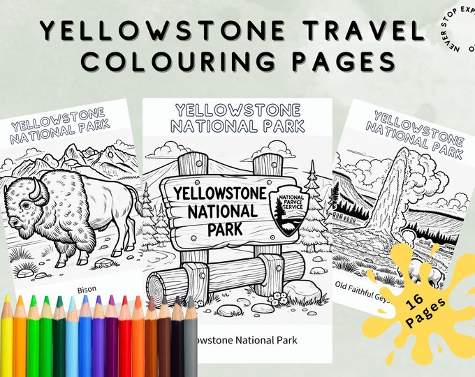 Yellowstone National Park Printable Colouring Pages for Kids. Colouring ...