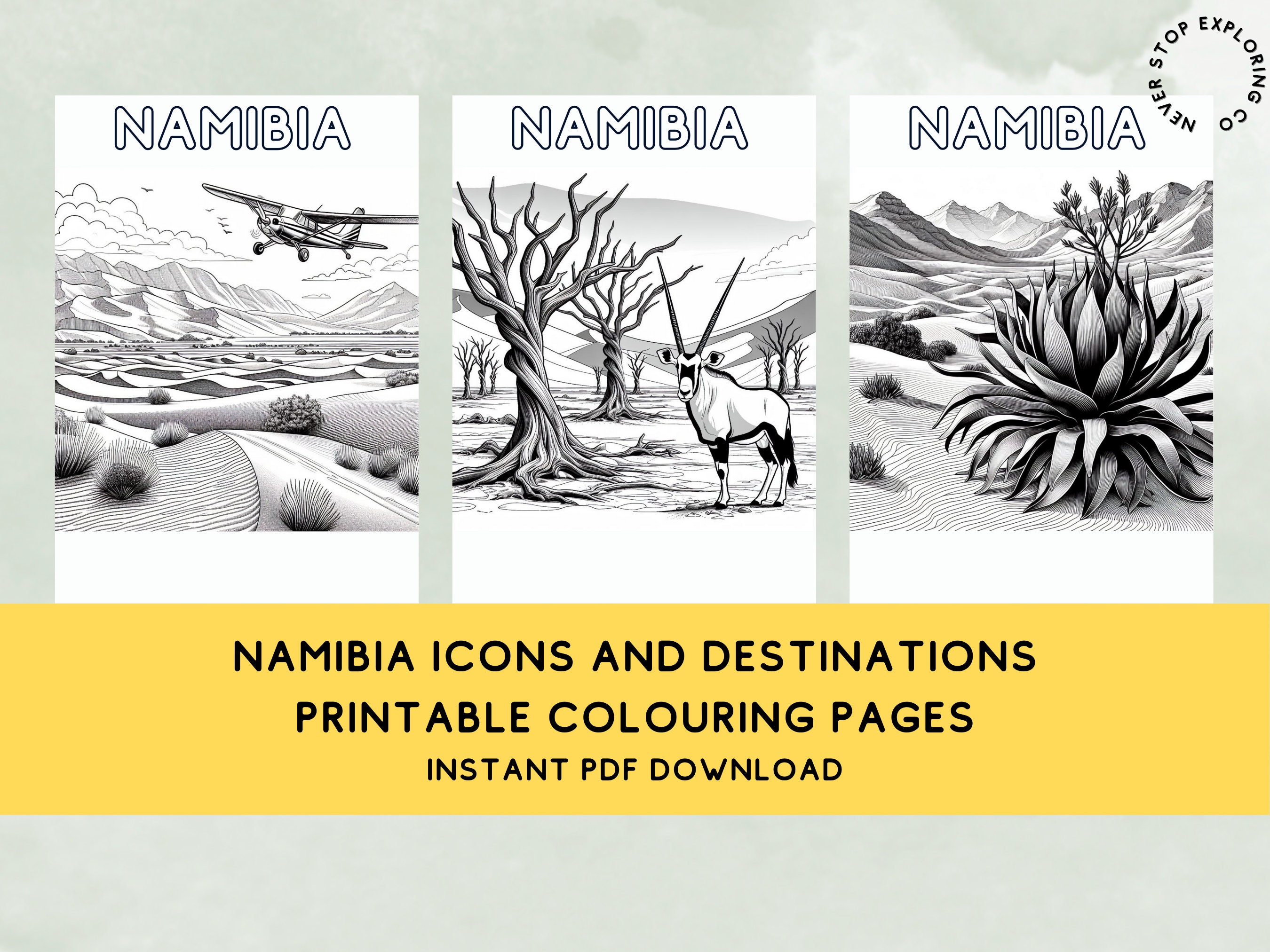 Printable Namibia Colouring Pages for Kids. Colouring Book. Kids Travel ...