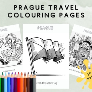 Prague Travel Children Printable Colouring Pages. Fun & Educational ...