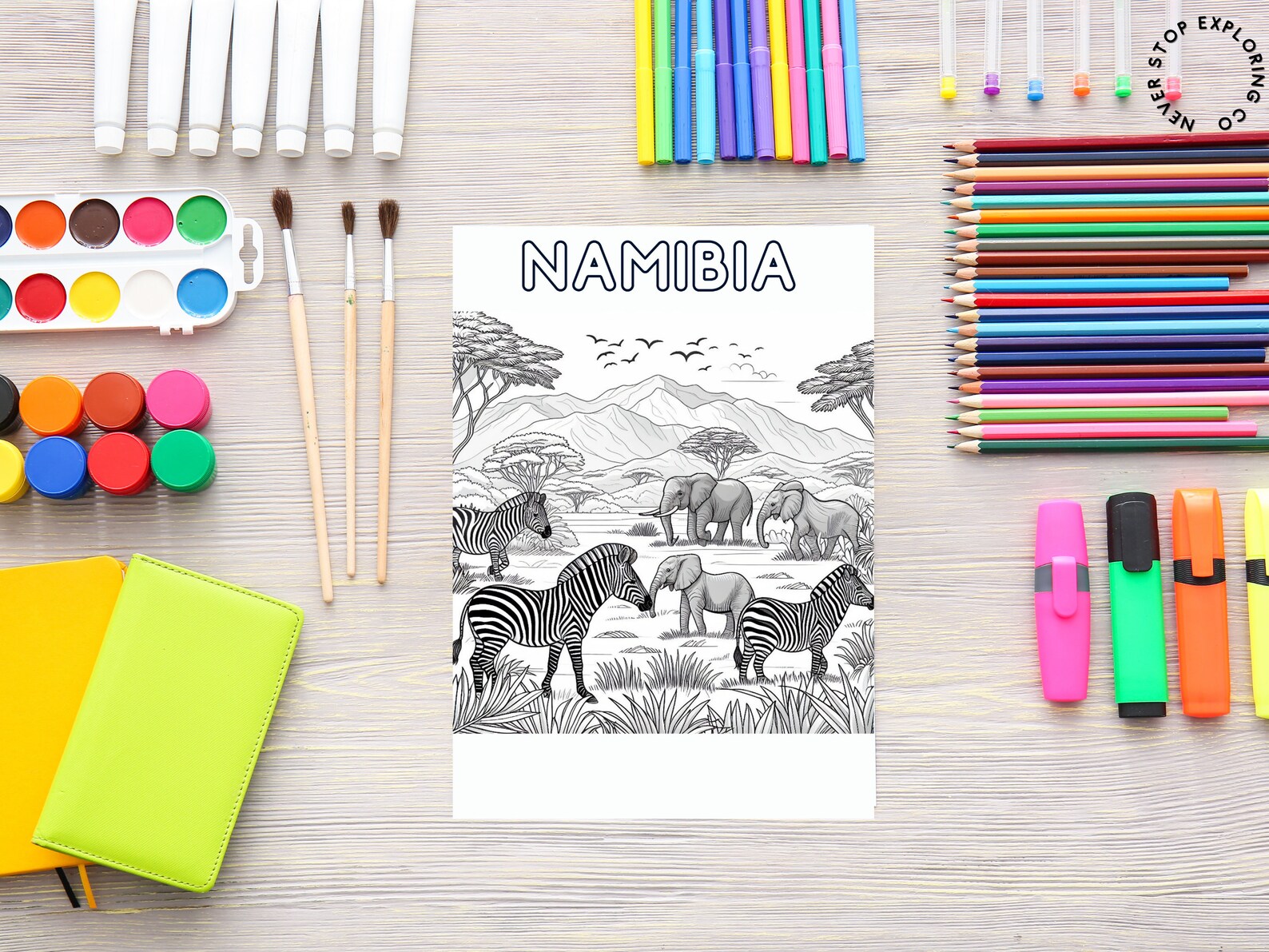Printable Namibia Colouring Pages for Kids. Colouring Book. Kids Travel ...