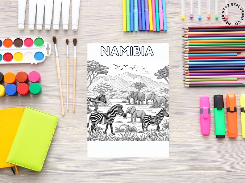 Printable Namibia Colouring Pages for Kids. Colouring Book. Kids Travel ...