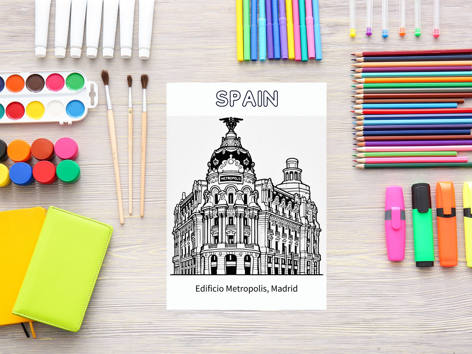 Spain Travel Printable Colouring Pages for Kids. Colouring Book. Kids ...