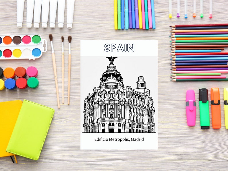 Spain Travel Printable Colouring Pages for Kids. Colouring Book. Kids ...