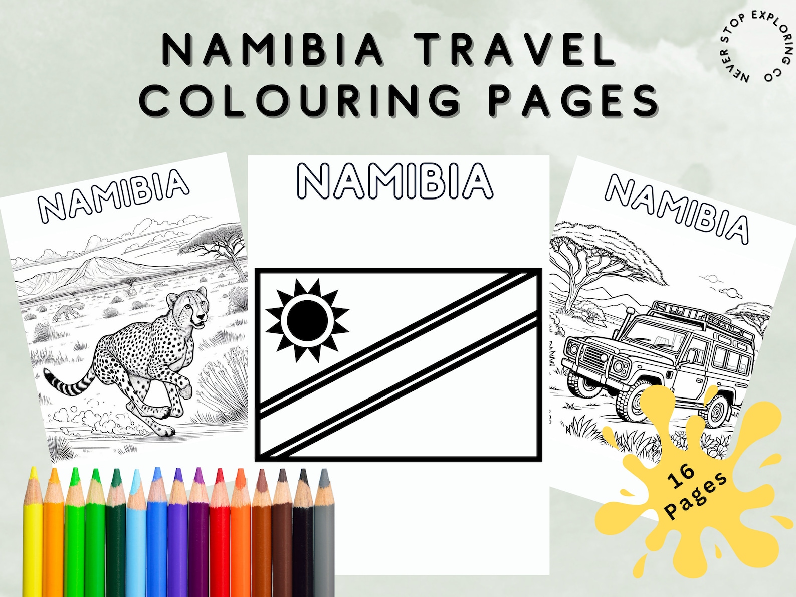 Printable Namibia Colouring Pages for Kids. Colouring Book. Kids Travel ...