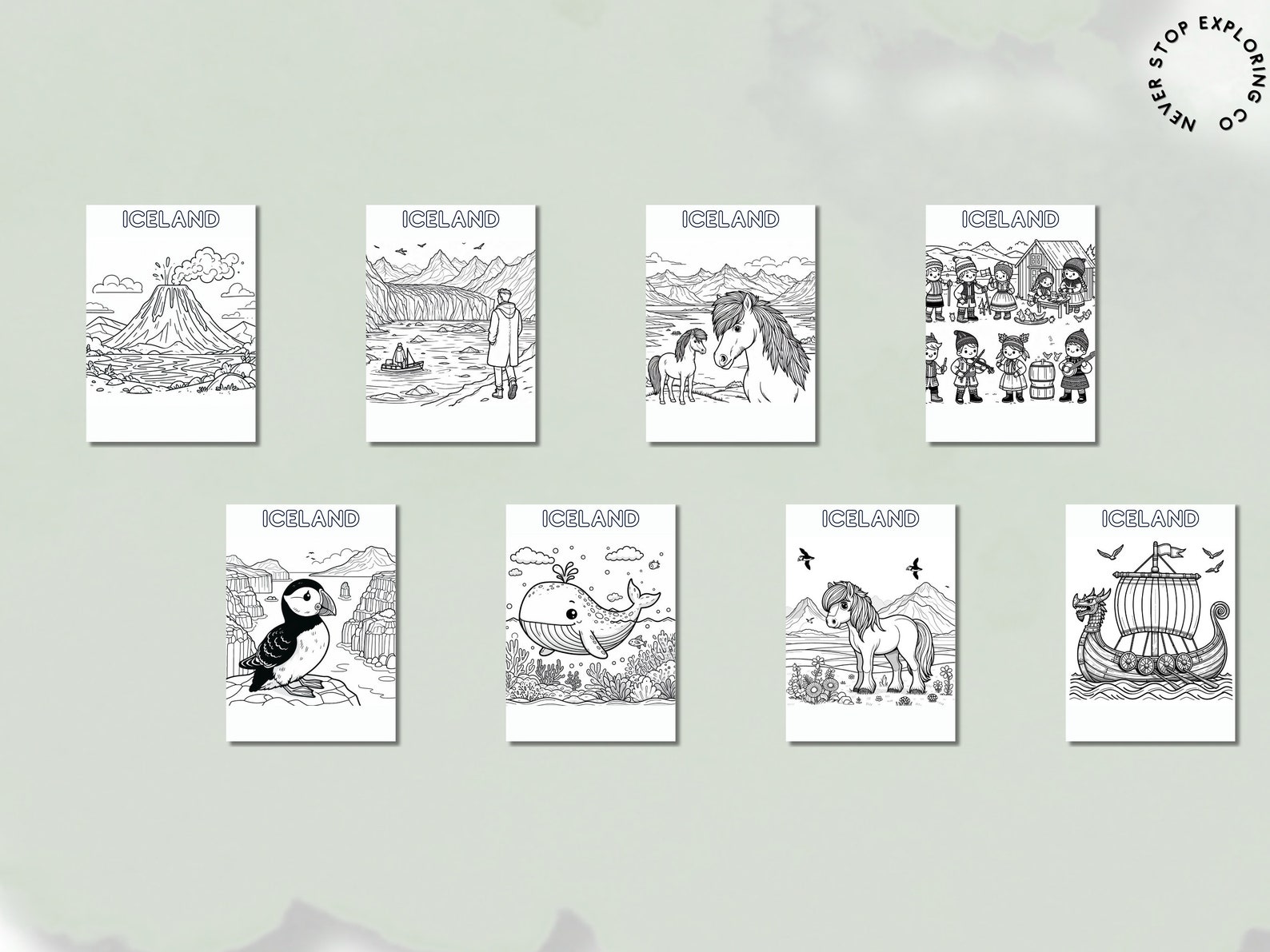 Printable Iceland Colouring Pages for Kids. Colouring Book. Kids Travel ...